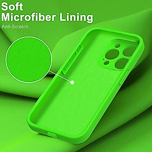 DorisMax for iPhone 14 Pro Max Case with Screen Protector - Upgraded Camera Lens Protector - Soft Full Coverage Liquid Silicone Cover - Scratch-Proof Protective Phone Case 6.7" - Bright Green