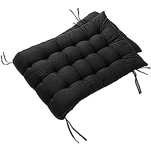 WanJing Outdoor BenchSettee Cushion with Ties,Cotton Garden Furniture Loveseat Cushion Patio Non-Slip Lounger Chair Back Cushion,Bench Pallet Couch Outdoor Cushion,Washable, C Black, 48x20 inch