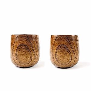 JapanBargain , Wooden Tea Cup Water Coffee Mug Japanese Zen Style Teacup 4 ounce 120ml, Pack of 2