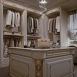 Modern Raindrop Chandelier, Elegant Spiral Flush Mount Crystal Chandelier Ball Fixture Pendant Ceiling Lamp Lighting Fixtures for Bedroom, Hallway, LivingRoom, 8''x15.8'' of CRYSTOP