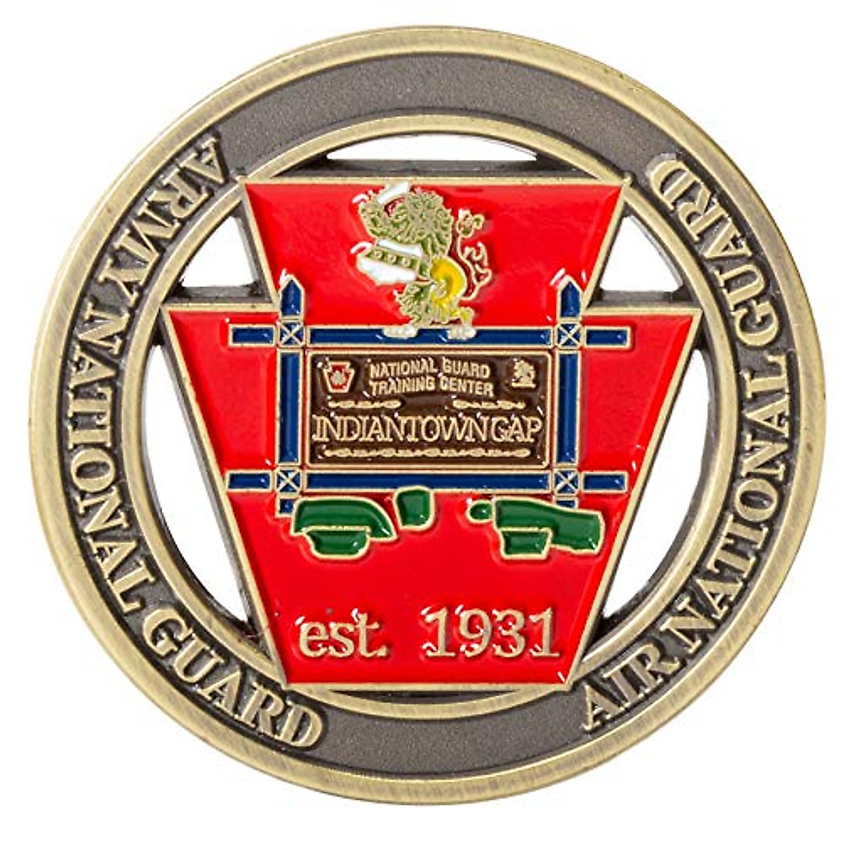 United States USA Army and Air National Guard USANG Fort Indiantown Gap Pennsylvania est. 1931 Challenge Coin