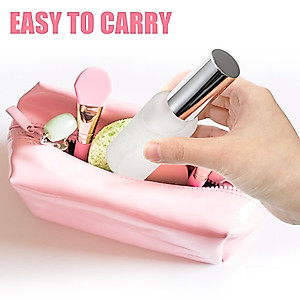 Bekith 16 Pack 50ml Glass Spray Bottles, Frosted Empty Perfume Atomizer, Refillable Fine Mist Spray for Essential Oils, Cleaning Products, Silver Sprayer