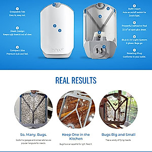 mask helper Zevo Flying Insect Trap Starter Kit Bundled with Zevo Flying Insect Trap Refill Cartidges & sticky fruit fly trap White, (MH-001)