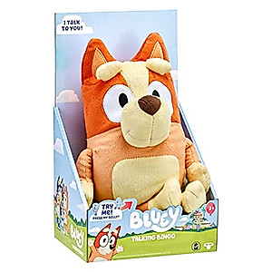 Bluey - 12" Talking Bingo Plush - Interactive - Sing Along with Bingo, 9 Different Phrases