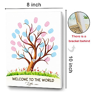 Baby Gender Reveal Fingerprint Tree, Gender Reveal Party, Baby Shower Guest Book Party Ideas, Guess the Gender, Baby Shower Guest Book with Ink Pad