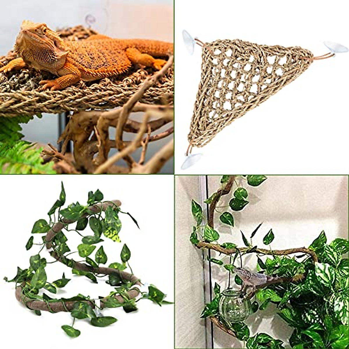 Hamiledyi Foldable Reptile Terrariums Kit, 6 PCS Gecko Tank Starter Kits Mini Transparent Lizard Habitat Cages for Iguana, Snake, Bearded Dragon, Tortoise, Chameleon 15.6" x 11.6" x 9.4" Blue