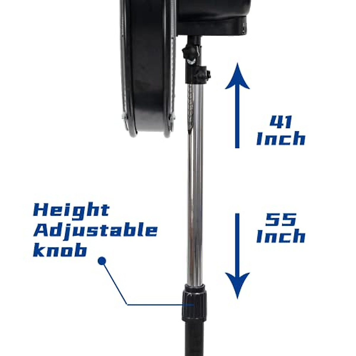 HICFM 5000 CFM 20 inch Heavy Duty High Velocity Pedestal Oscillating Shroud Fan with Powerful 1/5 Motor, 6ft Power Cord and Oscillation for Workshop, Garage, Commercial or Industrial rooms - UL Listed