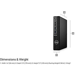 Dell OptiPlex 3080 Micro Form Factor Business Desktop, Intel Core i5-10500T Processor, 16 GB DDR4 RAM, 1 TB SSD, WiFi, HDMI, Display Port, Bluetooth, Windows 10 Pro (Latest Model), Black