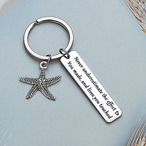 JIUSHUN Coworker Appreciation Keyring starfish poem jewelry Coworker gift Social Worker Thank You Keychain Volunteer Appreciation Gift Coworker Keychain Social Worker Keychain Social Worker gift