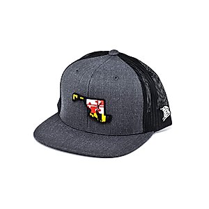 Branded Bills 'The 7 PVC' Maryland Patch Hat Flat Trucker - One Size Fits All (Charcoal/Black)