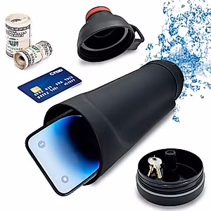 Diversion Water Bottle with 13.5oz Capacity - Ultimate Hidden Compartment for Travel, Beach, Car to Store Valuables like Jewelry, Cash, Money, Coins, Car Keys - Storage Home Security - Black