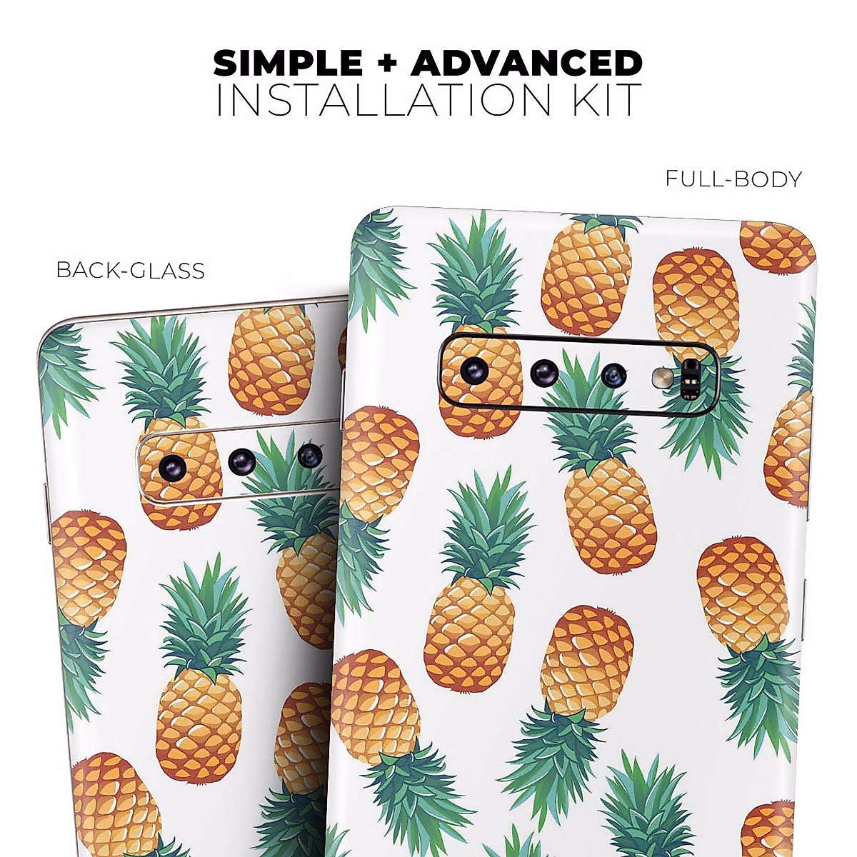 DesignSkinz Summer Pineapple Seamless v1 Protective Vinyl Decal Wrap Skin Cover Compatible with The Samsung Galaxy S20 (Screen Trim & Back Glass Skin)