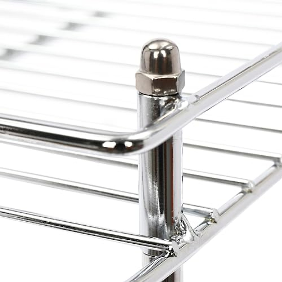 GDAE10 Heavy Duty Cabinet Pull Out Shelves, 2-Tier Pull Out Cabinet Organizer, Silver Slide Out Cabinet Organizer Storage for Home Kitchen