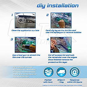 Optix Clear Bra Headlight Bumper Hood Paint Protection Guard Film Vinyl Sheet Roll - 12" x 96" Inch…
