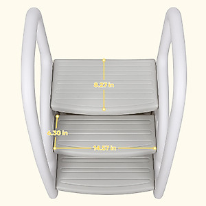 GAOMON Toddler Step Stool, Kids Step Stool with Handles Sides, Plastic 3 Step Stool for Bathroom Sink,Kitchen Counter,Toilet Potty Training, Stepping Standing Stool Helper Lightweight Non-Slip