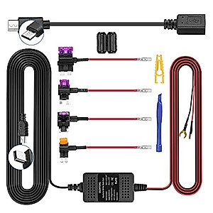 Dash Cam Hardwire Kit, Mini/Micro USB Hard Wire Kit 12V-24V to 5V Hardwire Kit with Low Voltage Protection 13ft Car Dash Camera Charger Power Cord for Dashcam GPS Power Supply Radar Detectors and More