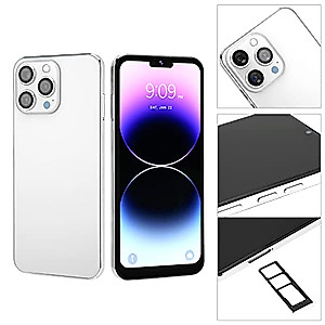 VINGVO Unlocked Smartphone, 2.4G 5G Dual Band WiFi 4GB RAM 64GB ROM 6.6 Inch HD Screen 3G Dual SIM Cell Phone GPS 24MP 32MP Cameras 5000mAh for Entertainment (White)