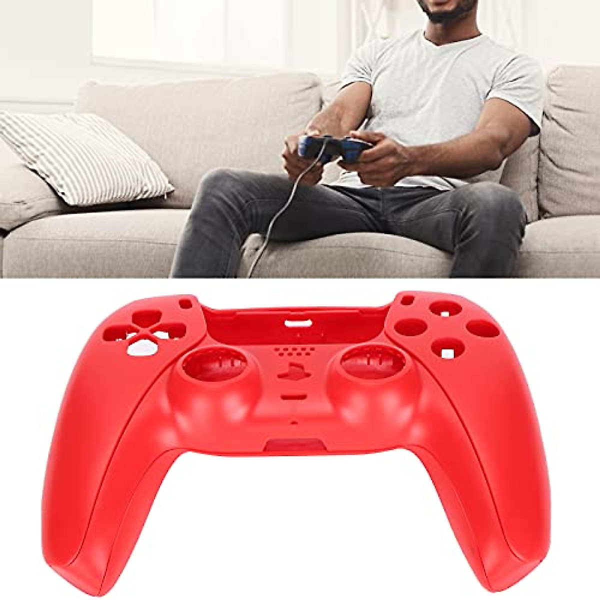 Controller Replacement Shell, Console Game Accessories ABS Material Durable Comfortable Hand Feel Easy Installation for Repair Parts(red)