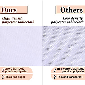 Kesfey 6 Packs White Table Cloths Rectangle 60 x102 inch High Density Washable Polyester Fabric White Tablecloths for 6 Foot Tables Rectangle Wrinkle Resistant Tablecloth for Parties Wedding Banquet