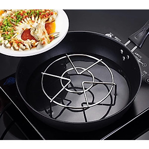 304 Stainless Steel Thickened Wire Rack Steaming Rack Multifunctional Tripod Rice Cooker Steaming Rack Metal Steamer Basket Steamer Insert for Pot (16cm diameter X 5cm height)