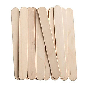 [100 Count] Jumbo 6 Inch Wooden Multi-Purpose Popsicle Sticks ,Craft, ICES, Ice Cream, Wax, Waxing, Tongue Depressor Wood Sticks