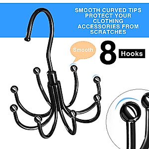 Lunies Belt Hanger for Closet 2-Pack, Tie and Belt Organizer for Closet, Metal Tie Rack, Bra Hanger Organizer, Hanging Belt Holder Storage for Closet, Scarf, Bra, Purse, Hat (Black)