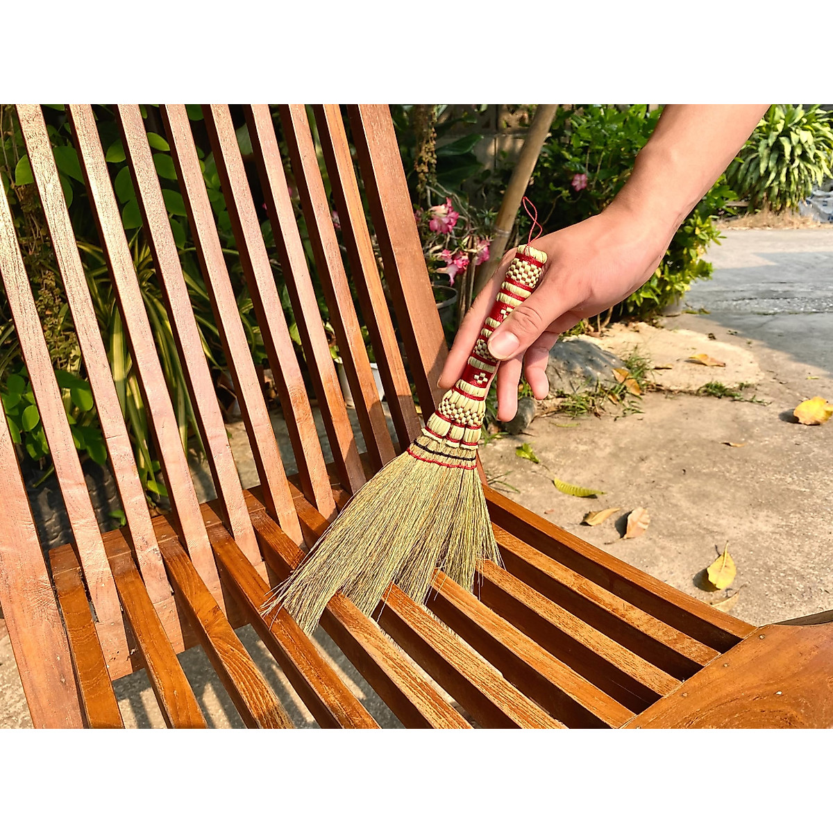 Small Corn Wisk Brush Broom 11 Inch Indoor Heavy Duty Multi Surface Hard & Soft Floor Home Office Cleaning Tool Supplies 100% Handmade for Household Sweeping Indoor Outdoor (staw Soft Broom)