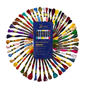 UMC STAG Pack of 50 Popular Colours Premium Embroidery Thread | 100% Egyptian Cotton Premium Skeins | Cross Stitch Embroidery Floss | Oeko TEX Certified Stranded Cotton | Ideal for Arts & Crafts