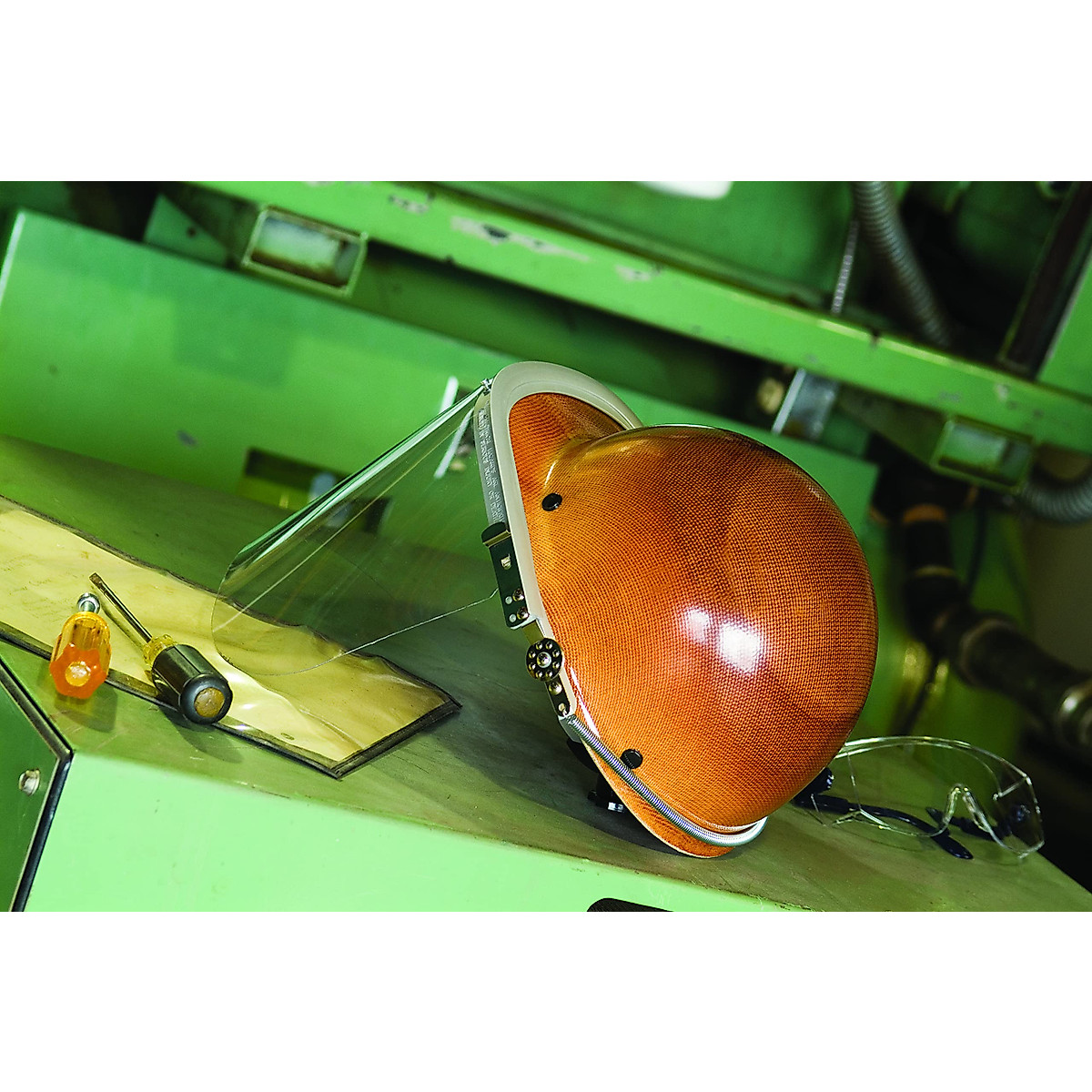 MSA 482002 Skullgard Cap Style Safety Hard Hat with Fas-Trac III Ratchet Suspension, Welders Lugs Attached | Non-slotted Hat, Phenolic Resin, Radiant Heat Loads up to 350F - Standard Size in Tan