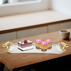 Zerodeko 2 pcs Nuts Platters Golden Holder Snacks Condiments Restaurant Trays Tray Storage Serving Jewelry Dessert Steel Metal with Kitchen Vintage Handles Platter Table Stainless Service