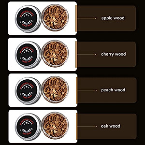 TFURLCC Cocktail smoker infuser kit with Four Flavors wood chips for Whiskey, Bourbon, Old Fashioned drink, cheese, meat, fruits and more! Gift for men., LxWxH 6.6*6.2*1.9 inches