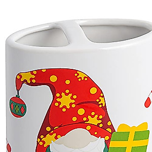 Allure Home Creation Holiday Gnomes 4-Piece Ceramic Bathroom Accessory Set