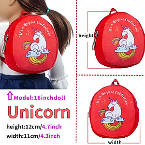 BDDOLL 9 Sets 18 Inch Doll Shoes Accessories fit 18 Inch Girl Doll and Other 18 Inch Doll Including 8 Pairs Shoes with Unicorn Backpack