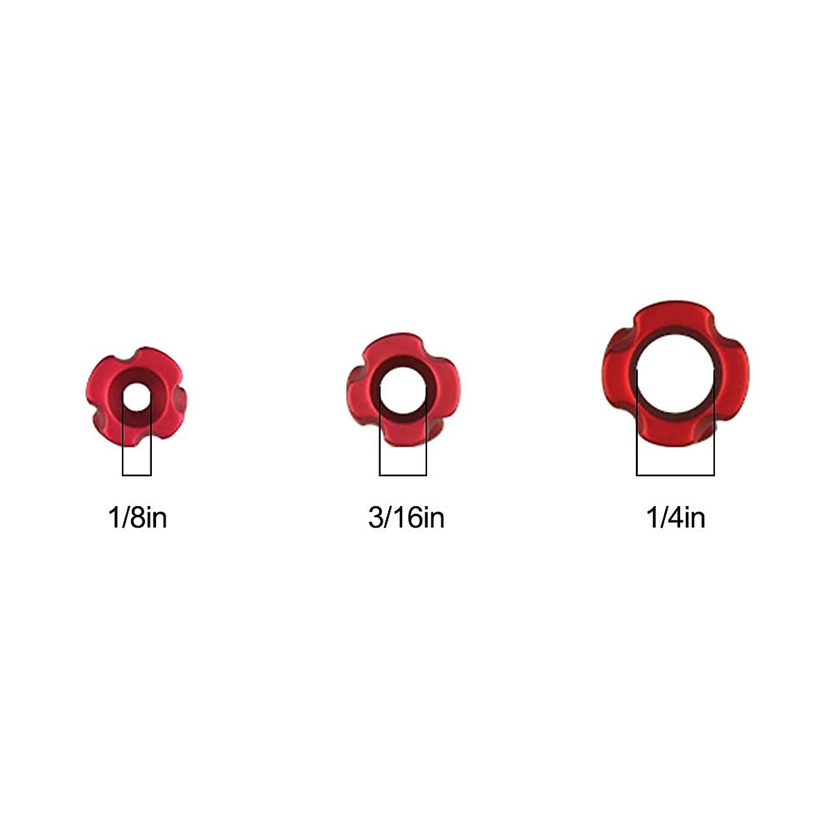 3Pcs Bow Sight Peep, 1/4" 3/16" 1/8" Portable Aluminum Alloy Peep Sight Bow for Compound Bow