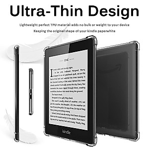 Miimall Compatible for Kindle Paperwhite 11th Case Soft TPU Ultra-Thin Lightweight Anti-Scratch Shock Absorption Full Protection Clear Cover Case for Kindle Paperwhite 11th Gen 2021 Release(Clear)