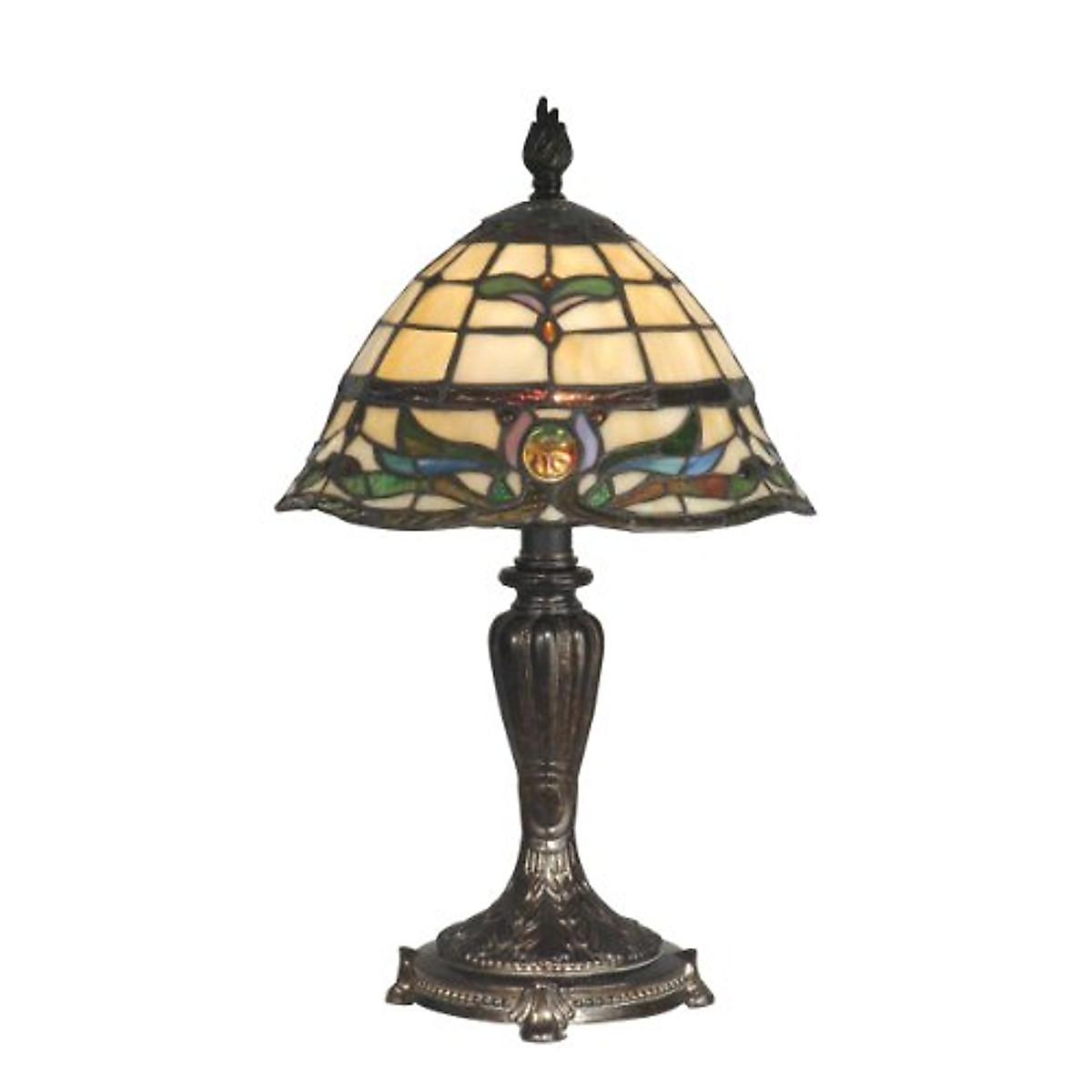 Dale Tiffany TT10087 Table Lamp, Fieldstone and Art Glass Shade Black, 18.50x10.25x10.25