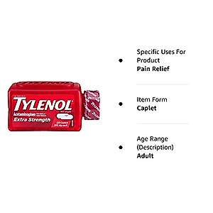 325 - 500 mg caplets - Tylenol Extra Strength Caplets - 325 ct.