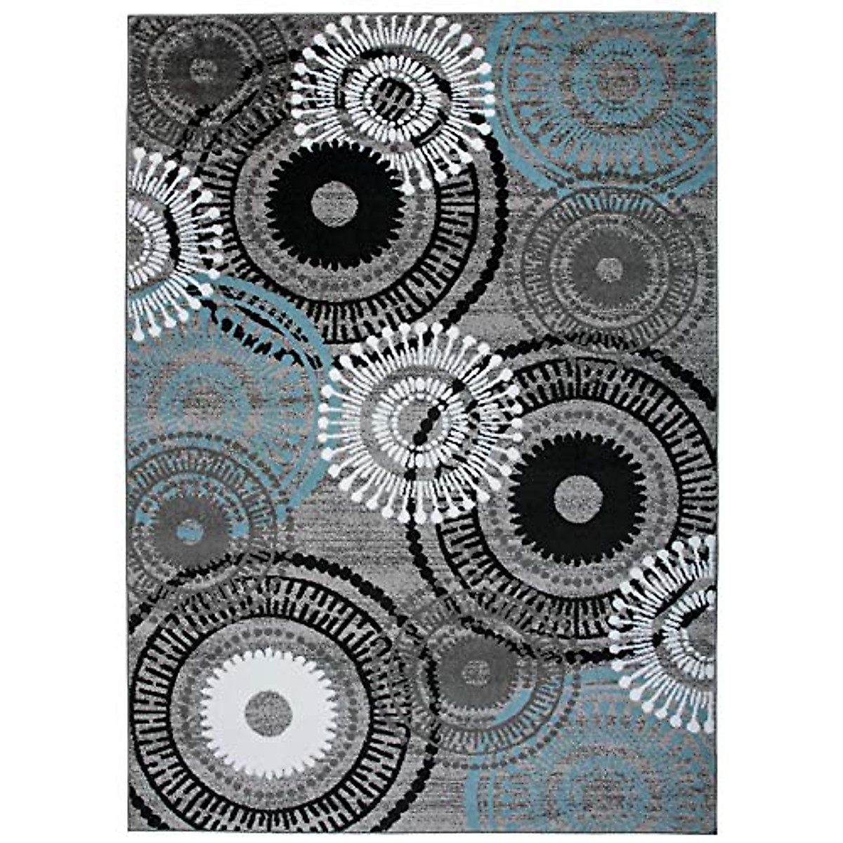 Rugshop Contemporary Circles Area Rug 6' 6" X 9' Blue