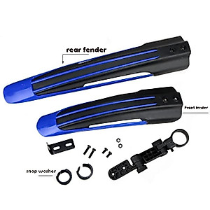 WIROJ Adjustable Road Mountain Bike Bicycle Cycling Tire Front and Rear Mud Guards Mudguard Fenders Set (Red & Black)