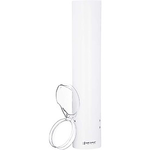 San Jamar C4160WH Small Pull-Type Water Cup Dispenser, Fits 3 to 4-1/2 oz Cone Cups and 3 to 5 oz Flat Bottom Cups, White