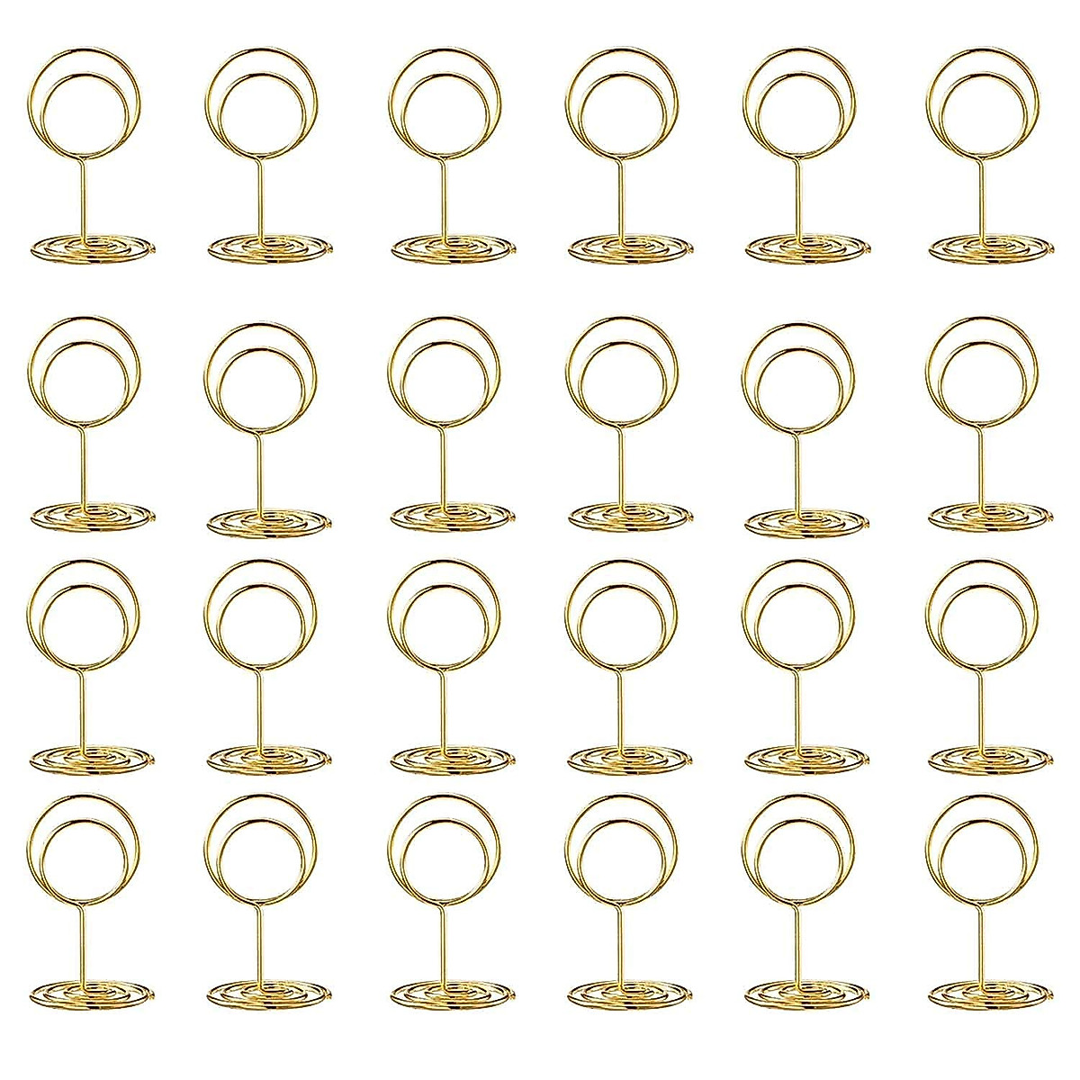 Toncoo 24 Pcs Premium Gold Table Number Holders, 24 Pcs Place Cards with Gold Foil Border, and 100 Pcs White Table Cards, for Centerpieces, Wedding, Party, Birthday