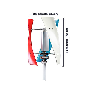 HUIZHITENGDA 3000W 12V 24V 48V 300RPM Vertical Wind Turbine Maglev Wind Generator with Controller, Home Wind Power Turbine Generator,12v
