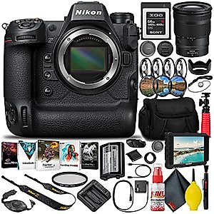 Nikon Z9 FX-Format Mirrorless Camera Body (1669) + 24-120mm f/4 S Lens + 64GB XQD Memory Card + 7" HD Monitor + Editing Software + Camera Bag + Pro Filter Kit + 12" Tripod (Renewed)