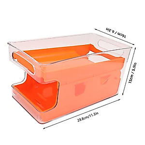 2 Tier Soda Can Organizer for Refrigerator Organizer Bins Soda Pop Can Holder Dispenser Drink Beverage Holder for Fridge Cabinets Freezer(Orange)