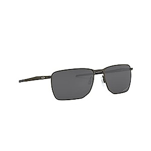 Oakley Men's OO4142 Ejector Rectangular Sunglasses, Carbon/Prizm Black Polarized, 58 mm