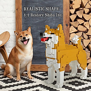 EP EXERCISE N PLAY 1512 PCS Large Dog Building Set Animals Building Blocks 1:1 Life-Size Shiba Inu Pets Toys Gifts for Kids or Adult