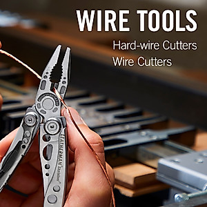 LEATHERMAN, Skeletool Lightweight Multitool with Combo Knife and Bottle Opener, Topographical Print