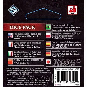 Mansions of Madness Second Edition Dice Pack EXPANSION | Horror Game | Mystery Board Game for Teens & Adults Ages 14+ | 1-5 Players | Average Playtime 2-3 Hours | Made by Fantasy Flight Games , Brown