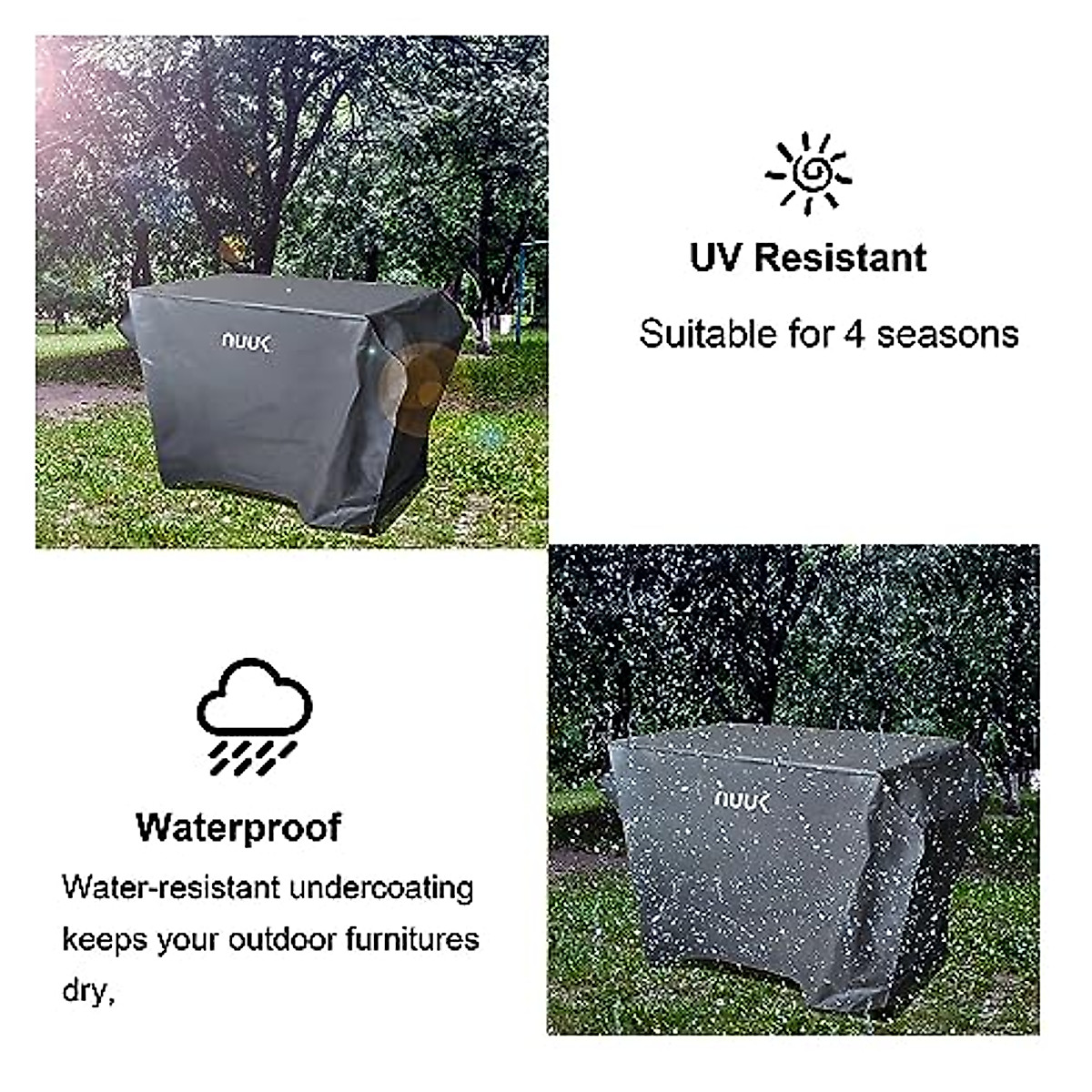 NUUK 20IN x 42IN Waterproof Cover for Outdoor Cooking Stations, 42IN Outdoor Prep Station Cover, Heavy Duty UV Resistant BBQ Grill Table Cover
