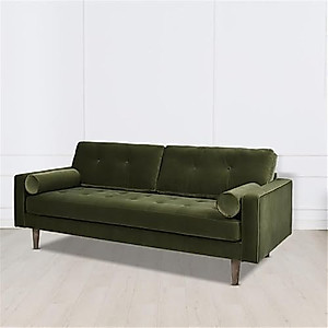 Jennifer Taylor Home Nicholas 83.5" Mid-Century Modern Sofa, Olive Green Performance Velvet